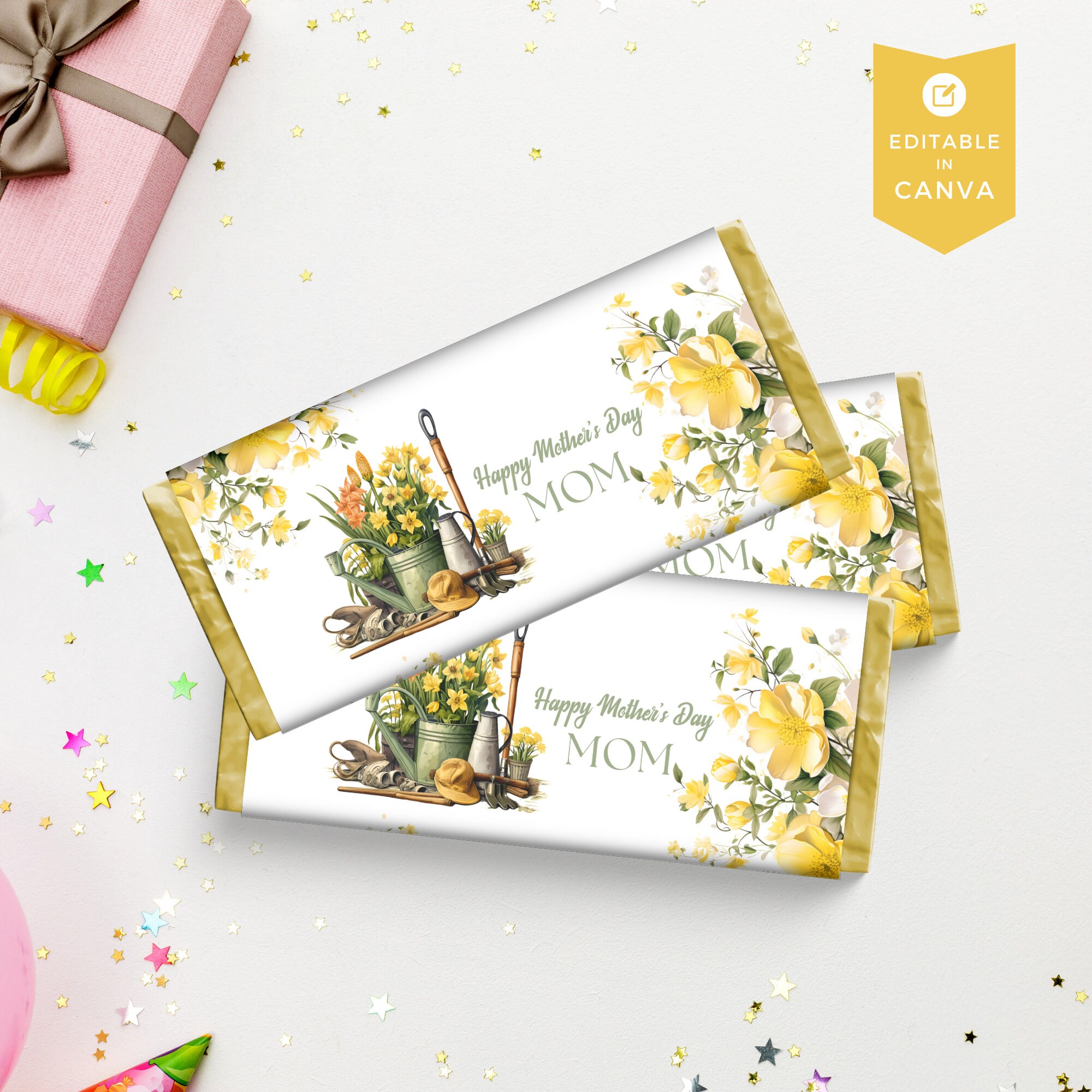 Mother's Day Chocolate Bar Wrapper Printable Candy Label, DIY Party ...