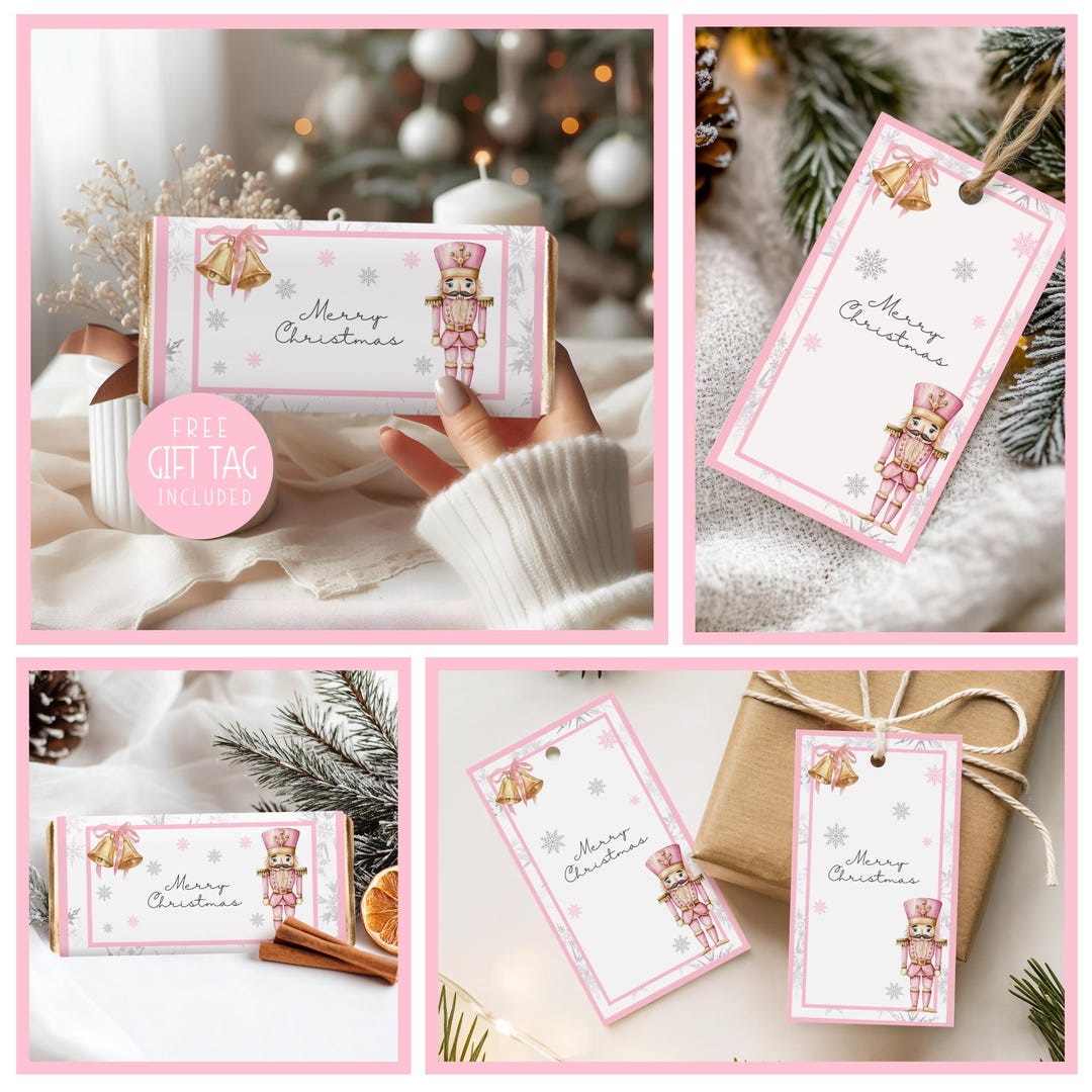 Editable Christmas Chocolate Bar Wrapper With Free Gift Tag PDF ...