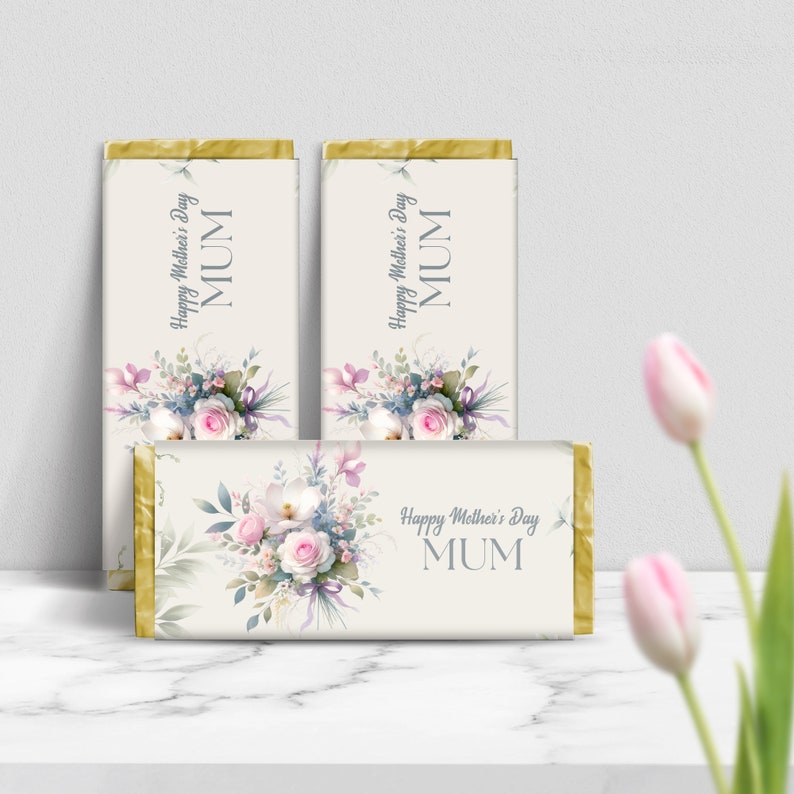 Floral Mother's Day Chocolate Bar Wrapper: DIY Printable (canva) - Etsy
