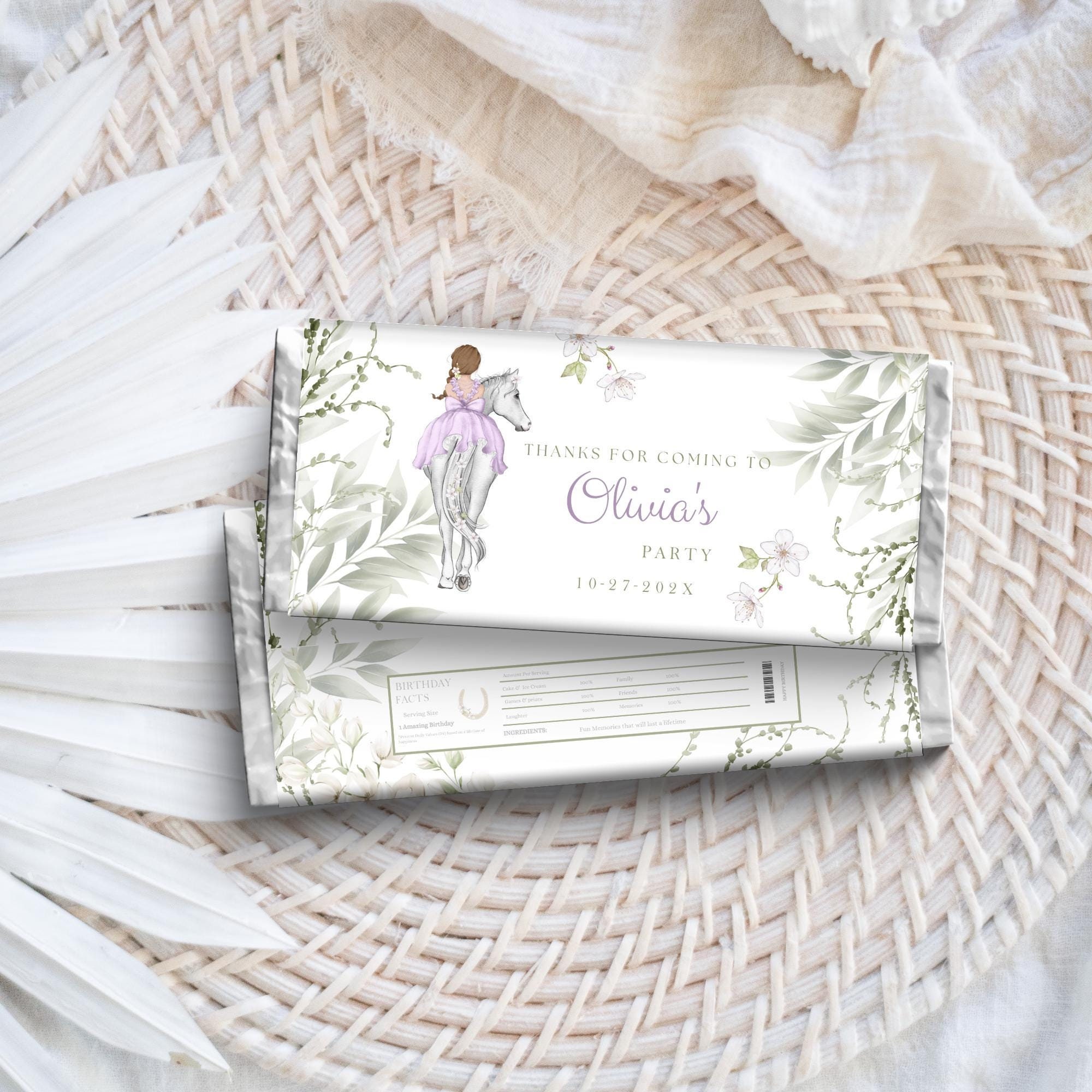 Horse Chocolate Bar Wrappers for Birthday Favors or Horse-themed ...