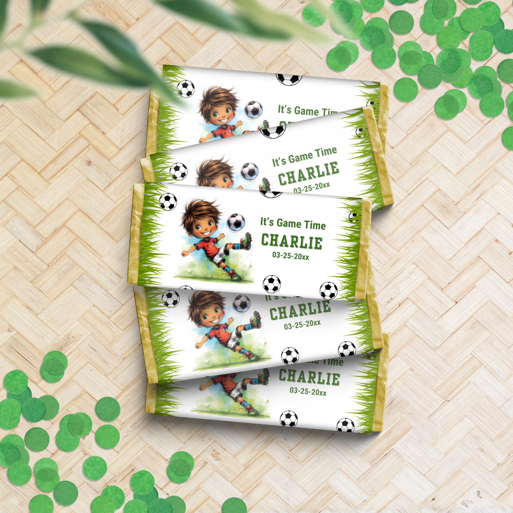 Soccer Chocolate Bar Wrapper Printable Template - Boys Birthday Party ...