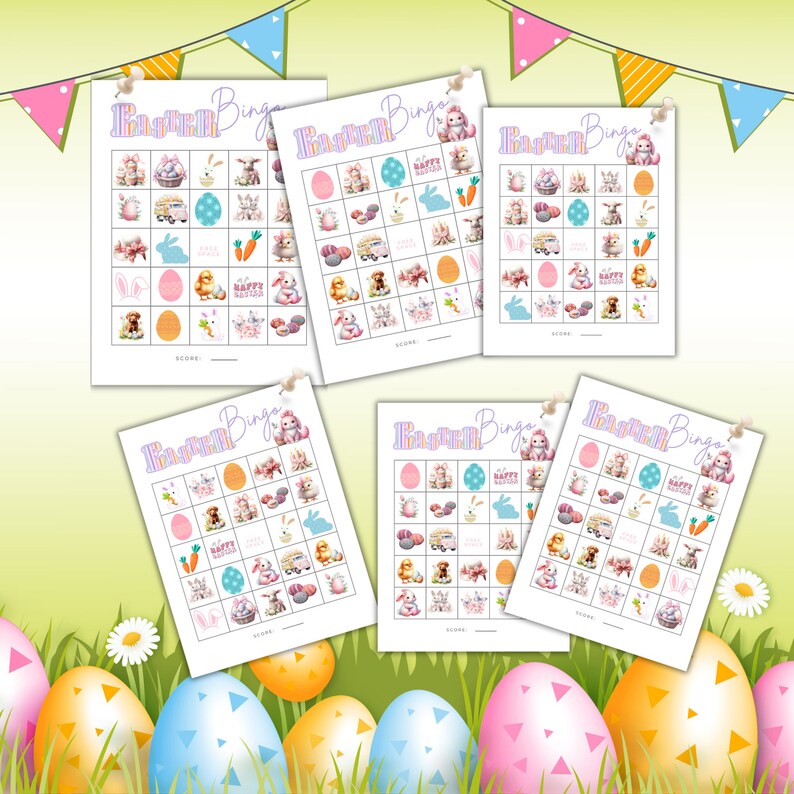 Easter Bingo Game: 30 Unique Cards, Kids Activity (digital Download) - Etsy