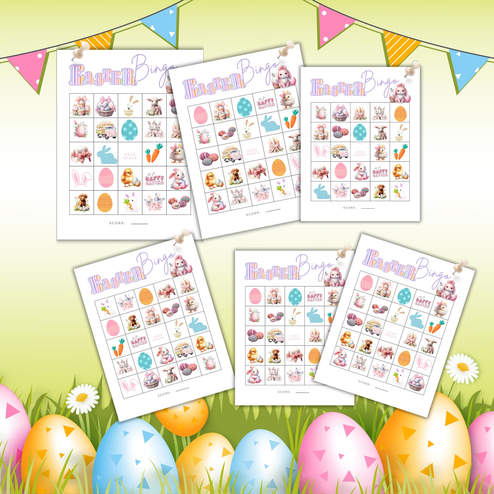 Easter Bingo Cards Printable DIY Kids Activity Game ,instant Download ...