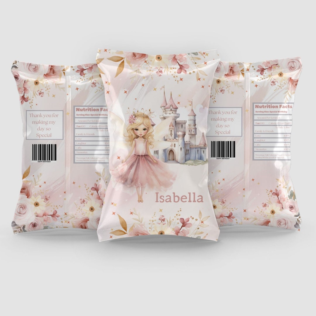 Princess Magical Castle Chip Wrapper Favor Once Upon a Time Fairytale ...