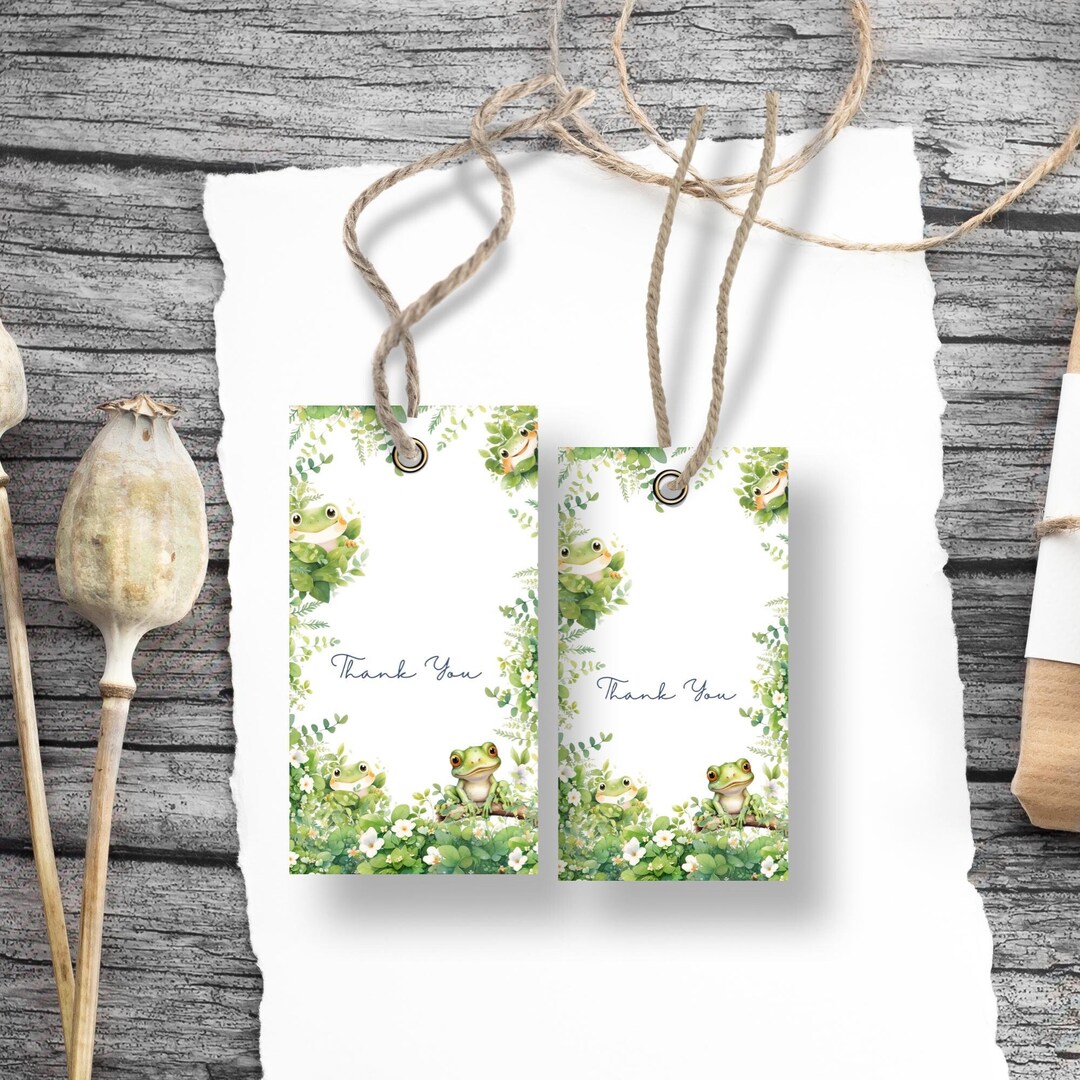 Frog Gift Tag Template: Editable Birthday Party Decor Digital Download ...