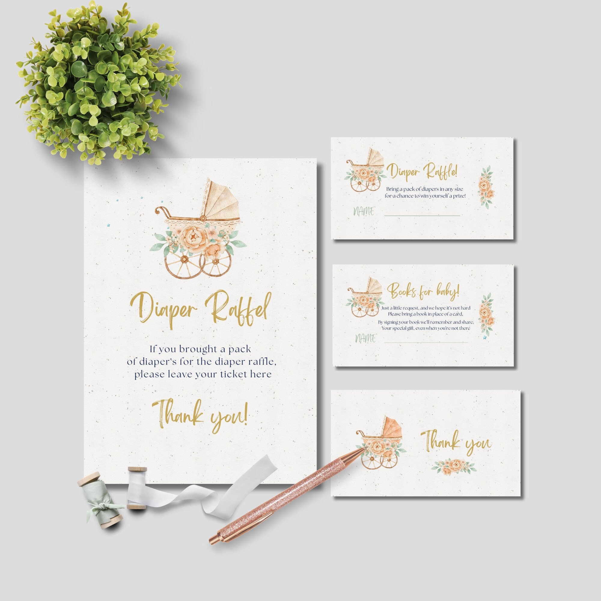 Baby Shower Diaper Raffle Sign,autumn Colors Gender Neutral Baby Game ...