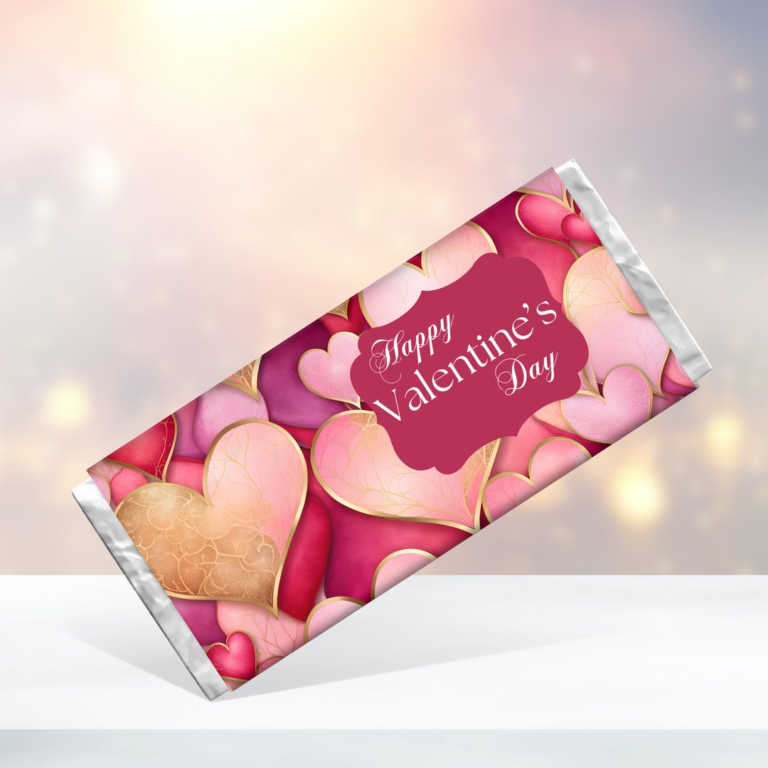Valentine's Day Chocolate Bar Wrapper Printable Candy Label,gift Idea ...