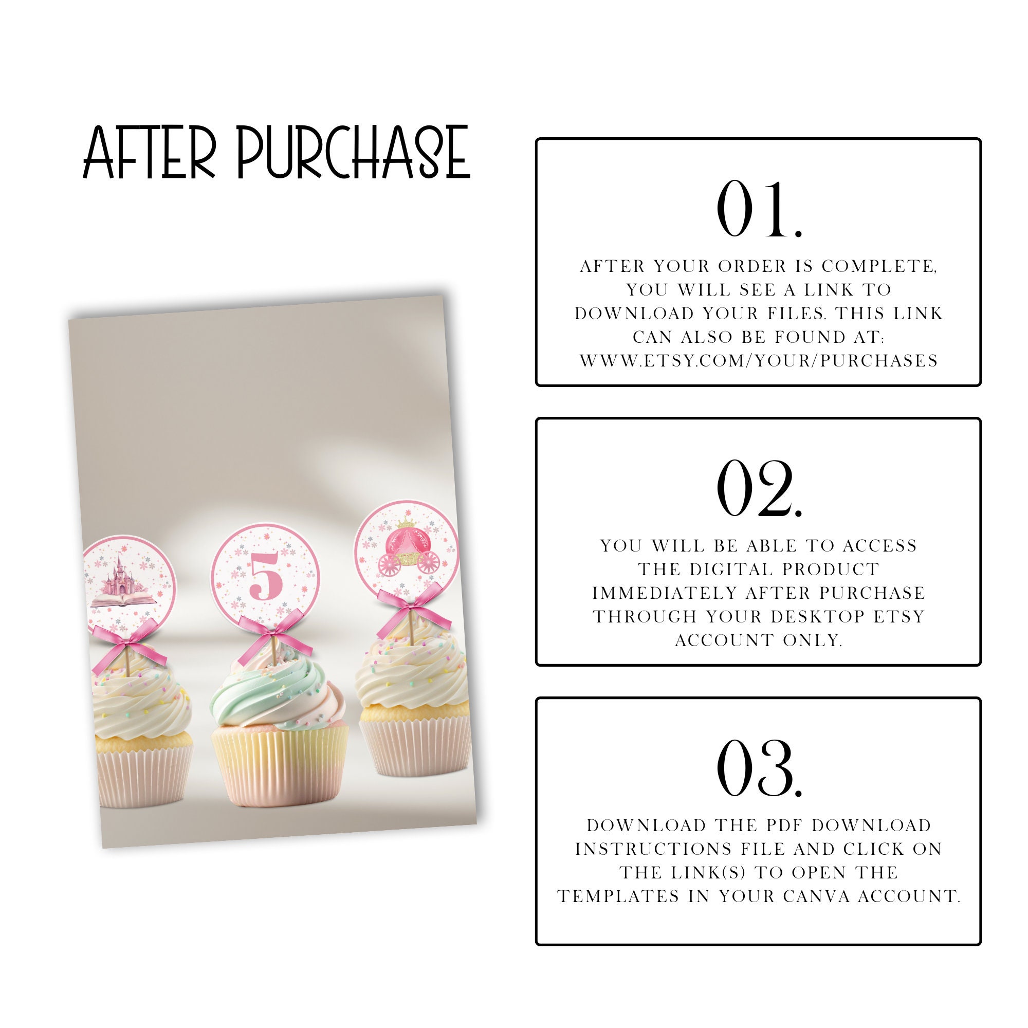 Princess Cupcake Toppers Printable Party Favors for Princess Themed ...