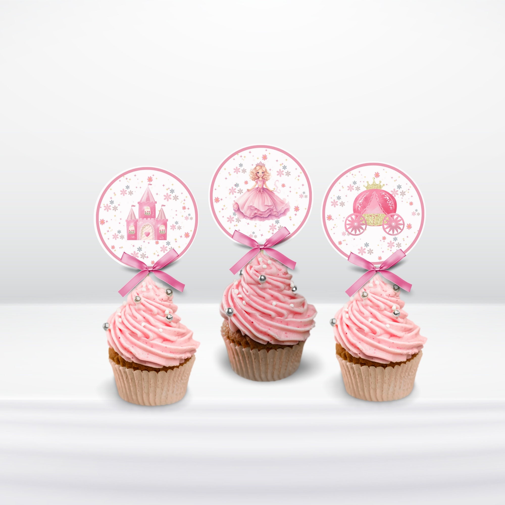 Princess Cupcake Toppers Printable Party Favors for Princess Themed ...