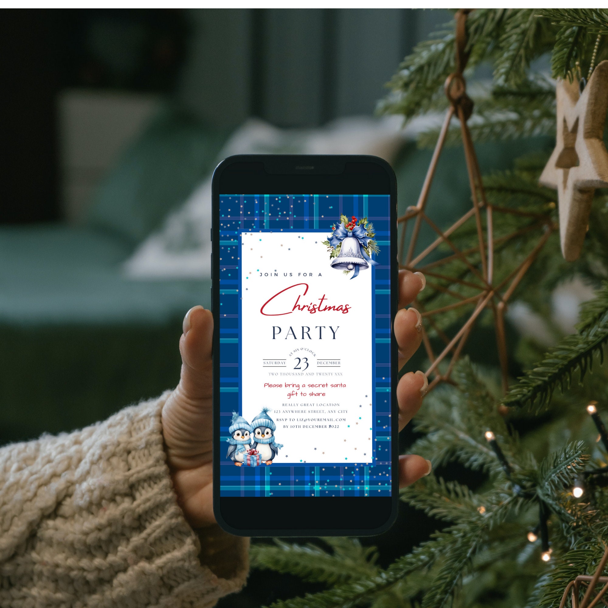 Animated Christmas Party Invitation Evite holiday Work - Etsy