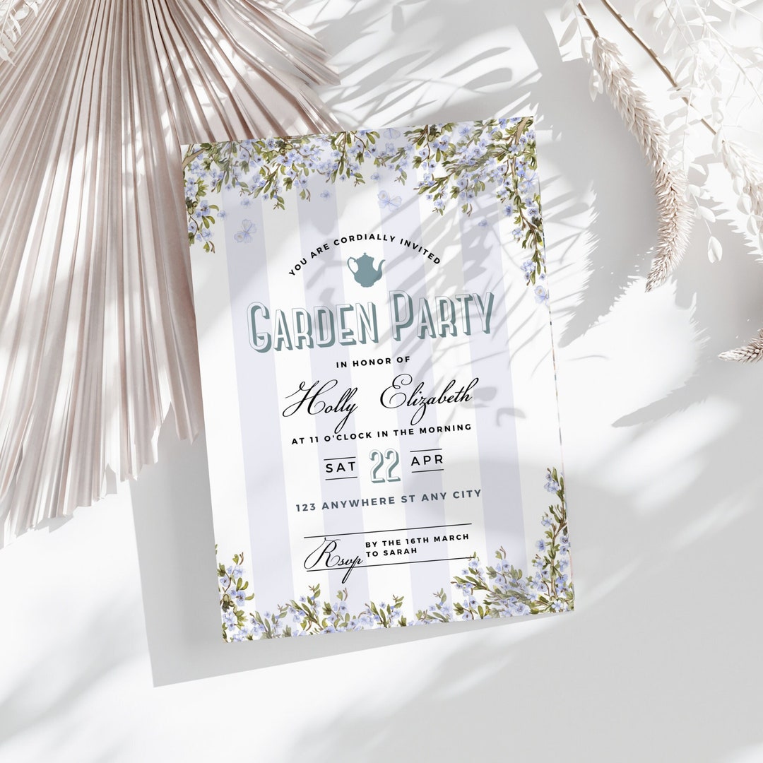 Editable Garden Party Invite | Printable Wildflower Birthday Invitation ...