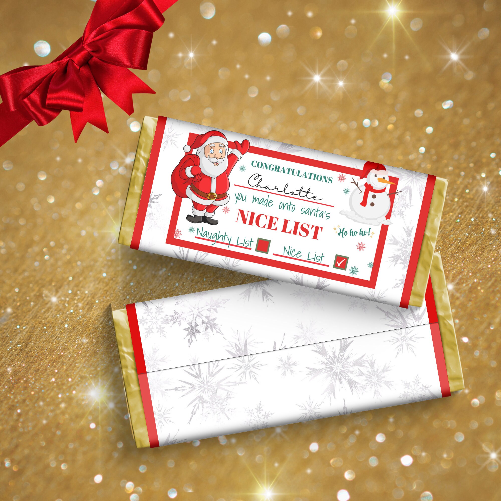 Christmas Candy Bar Wrapper Template,holiday Party Favor, Stocking ...