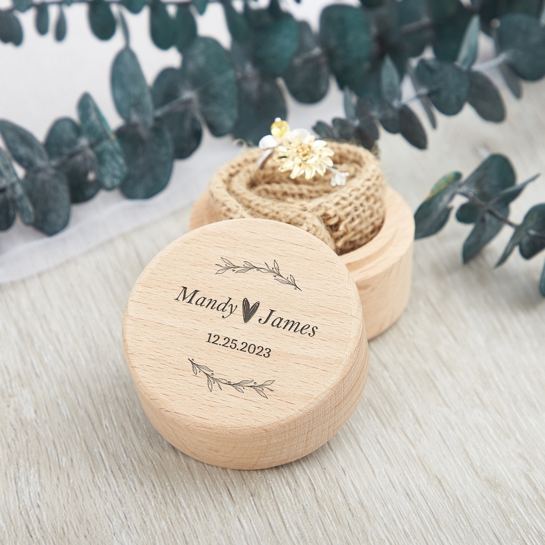 Custom Engagement Ring Boxpersonalized Wedding Ring Boxmonogram Ring ...