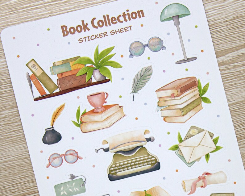 Books Sticker Sheet Bullet Journal Scrapbooking Cute Decorative ...