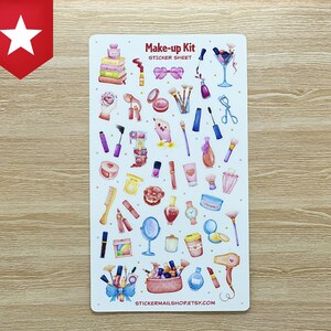 Makeup Kit Sticker Sheet Bullet Journal Scrapbooking Cute Decorative ...