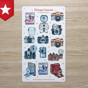 Vintage Camera Sticker Sheet Bullet Journal Scrapbooking Cute ...