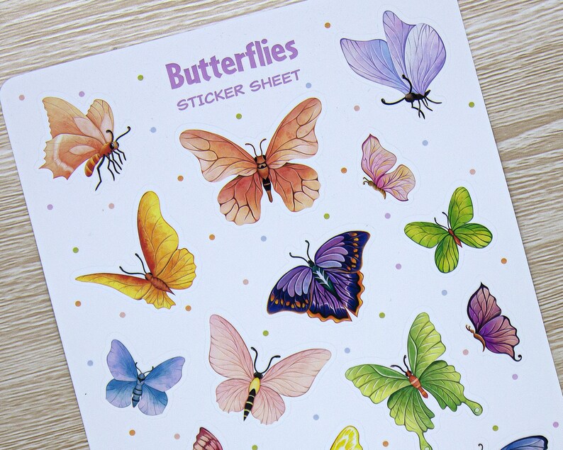 Butterfly Sticker Sheet Bullet Journal Scrapbooking Cute - Etsy