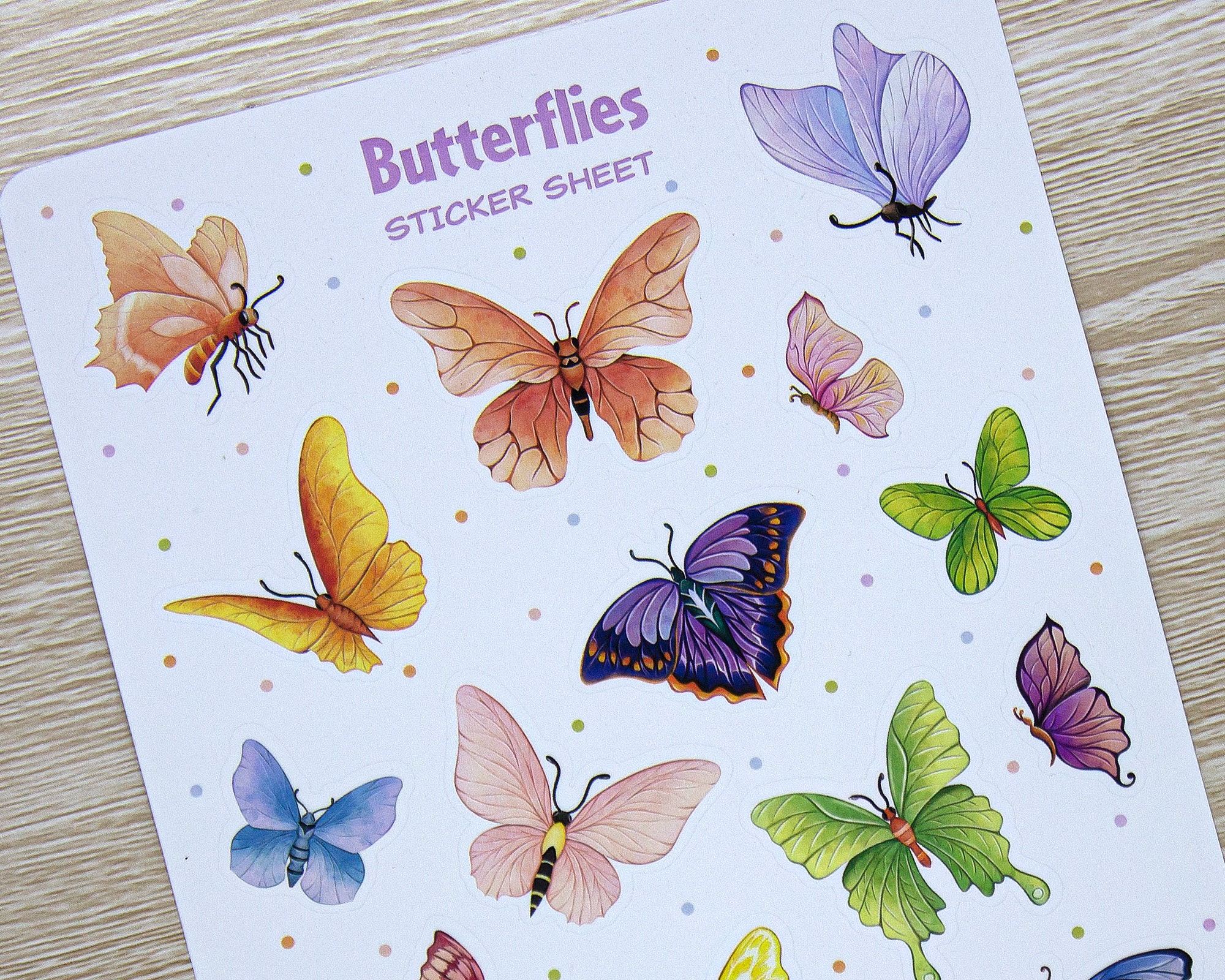 Butterfly Sticker Sheet Bullet Journal Scrapbooking Cute Decorative ...