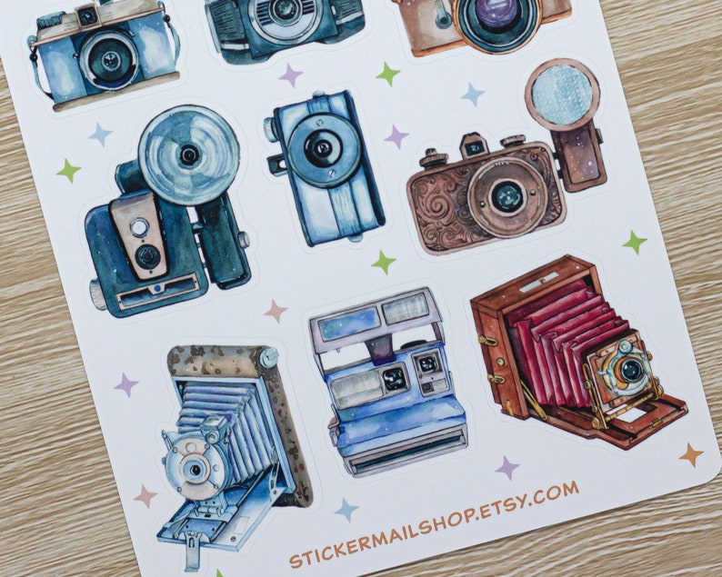 Vintage Camera Sticker Sheet Bullet Journal Scrapbooking Cute ...