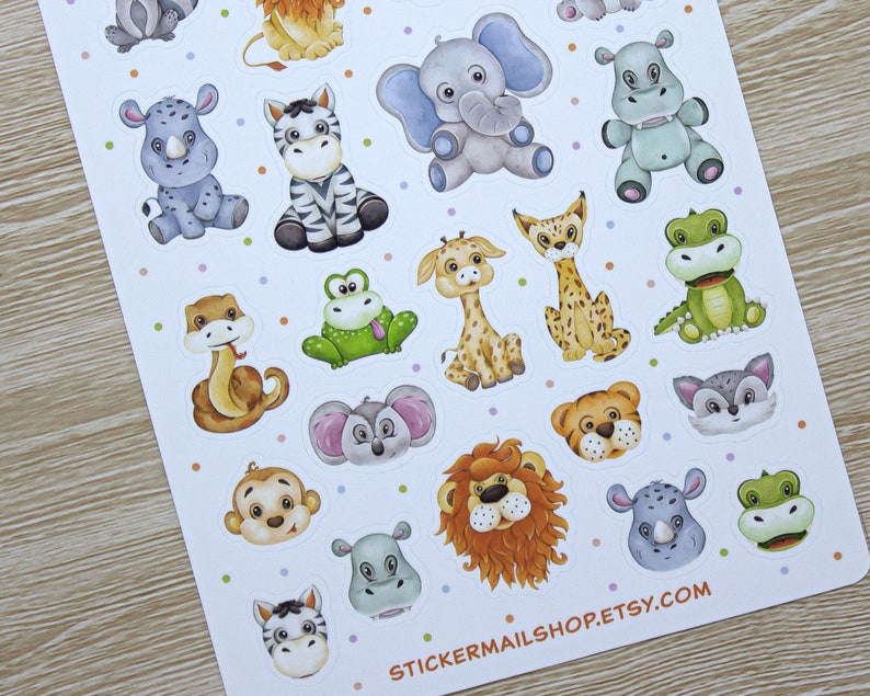 Safari Sticker Sheet Bullet Journal Scrapbooking Cute - Etsy