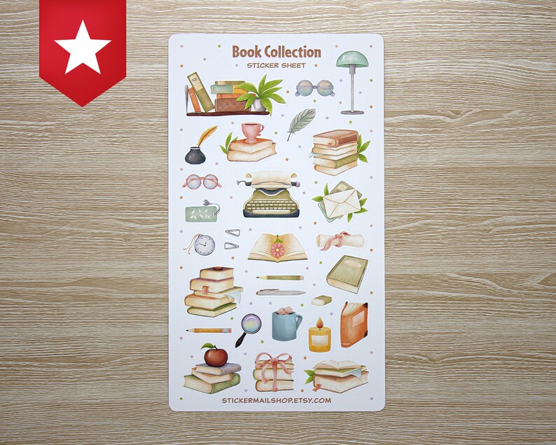 Books Sticker Sheet Bullet Journal Scrapbooking Cute Decorative ...