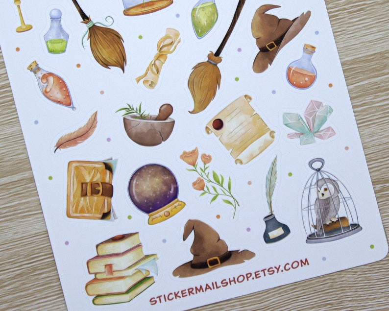 School of Magic Sticker Sheet Bullet Journal Scrapbooking Cute ...