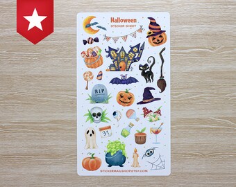 Halloween Bakery Sticker Halloween Planner Stickers Spooky - Etsy
