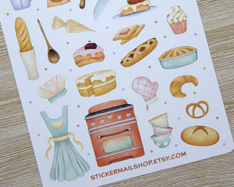 Baking Sticker Sheet Bullet Journal Scrapbooking Cute - Etsy