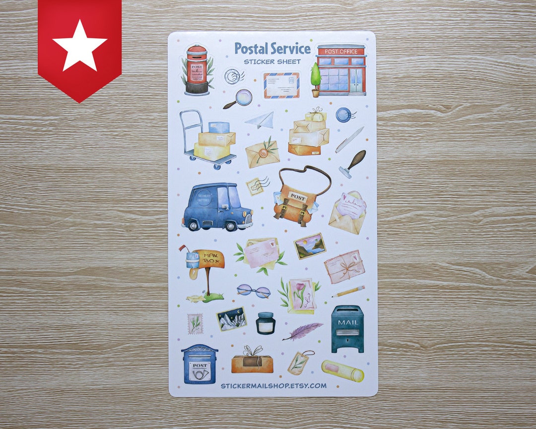 Postal Service Sticker Sheet Bullet Journal Scrapbooking Cute - Etsy