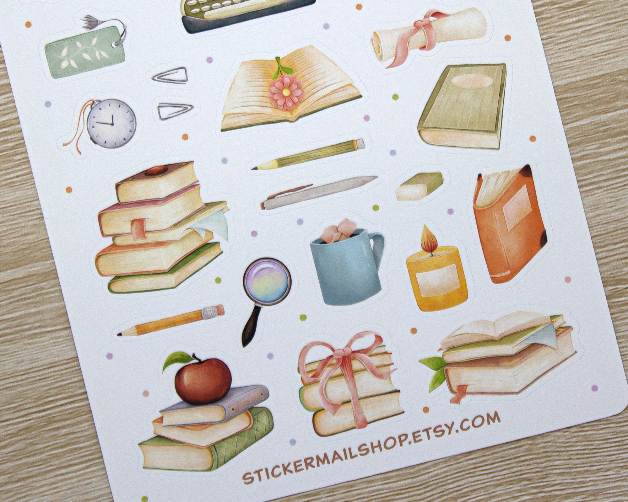 Books Sticker Sheet Bullet Journal Scrapbooking Cute Decorative ...
