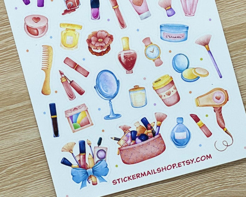 Makeup Kit Sticker Sheet Bullet Journal Scrapbooking Cute Decorative ...