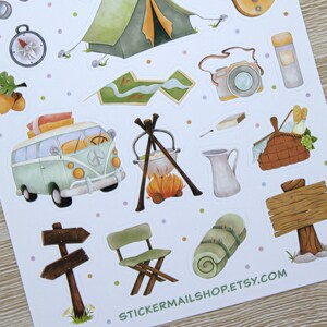 Camping Sticker Sheet Bullet Journal Scrapbooking Cute Decorative ...