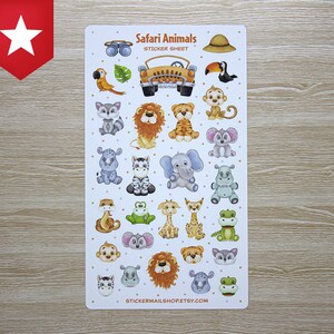 Safari Sticker Sheet Bullet Journal Scrapbooking Cute - Etsy
