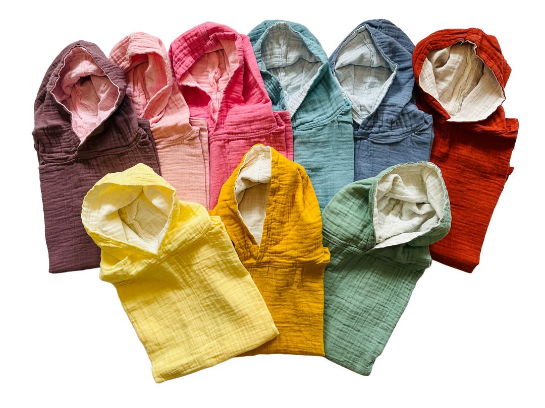 Bath Poncho Children Made of Muslin Personalized, Hooded Towel Bath ...