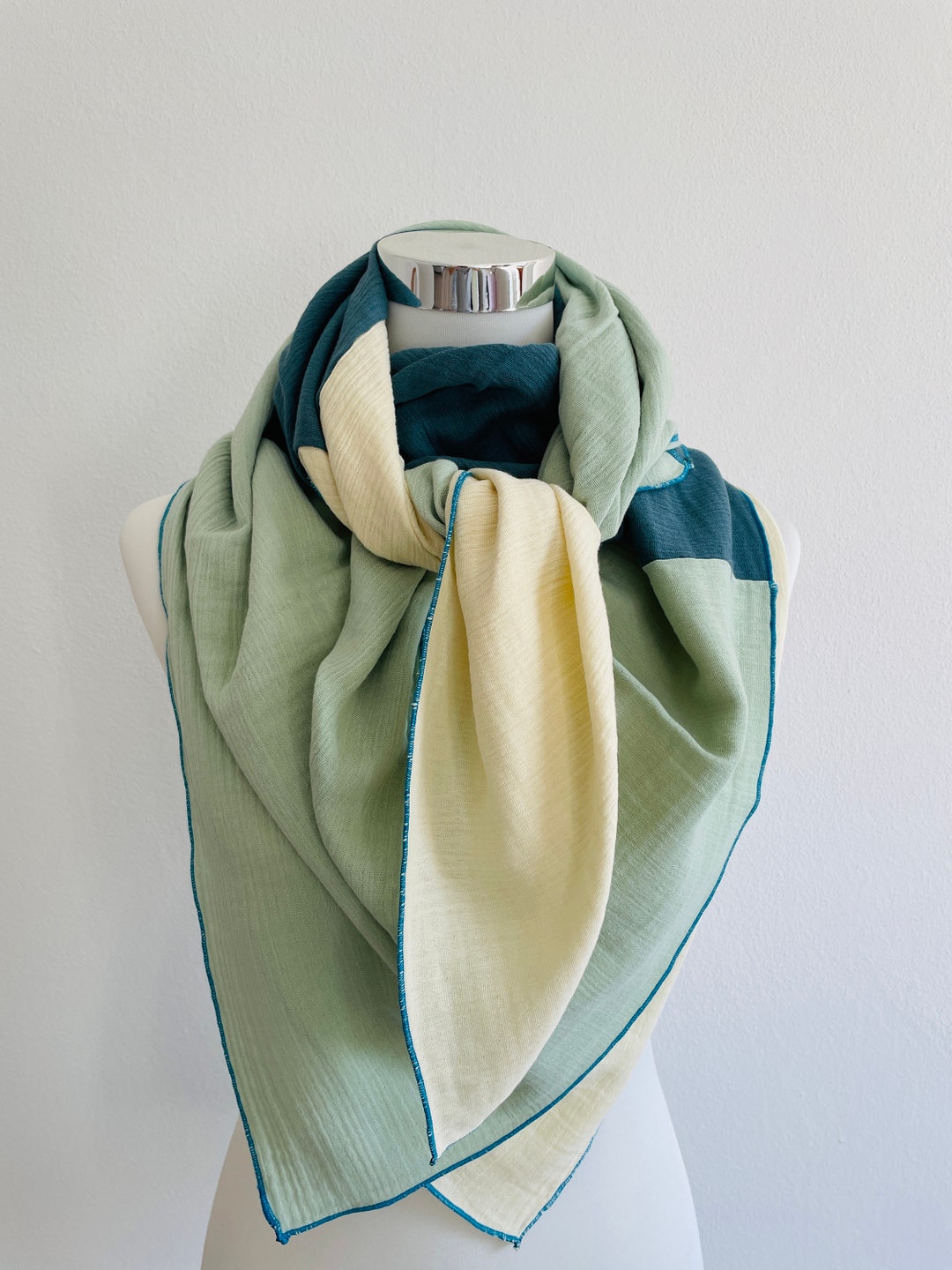 Muslin Scarf for Women, Scarf, XXL Women's Scarf Made of Organic Cotton ...