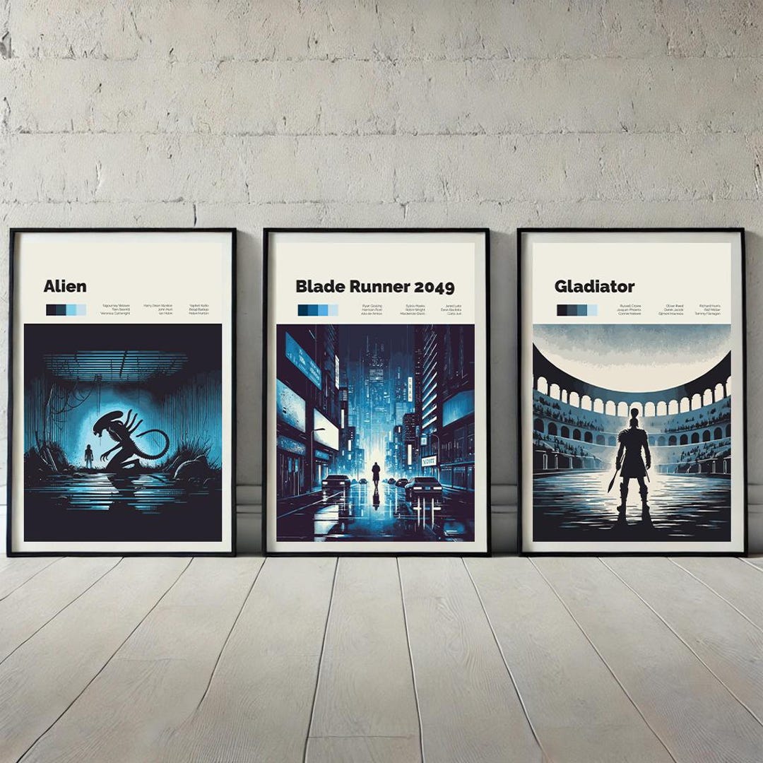 Ridley Scott Movie Poster Bundle - Alien, Blade Runner 2049 & Gladiator ...