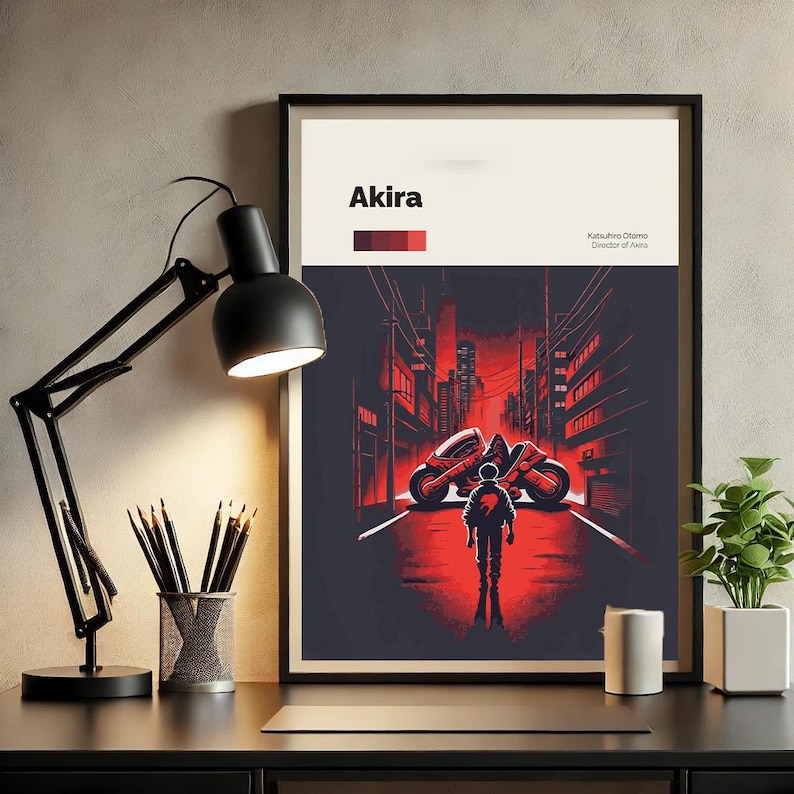 Akira & Ghost in the Shell Minimalist Anime Poster Set - Cyberpunk ...