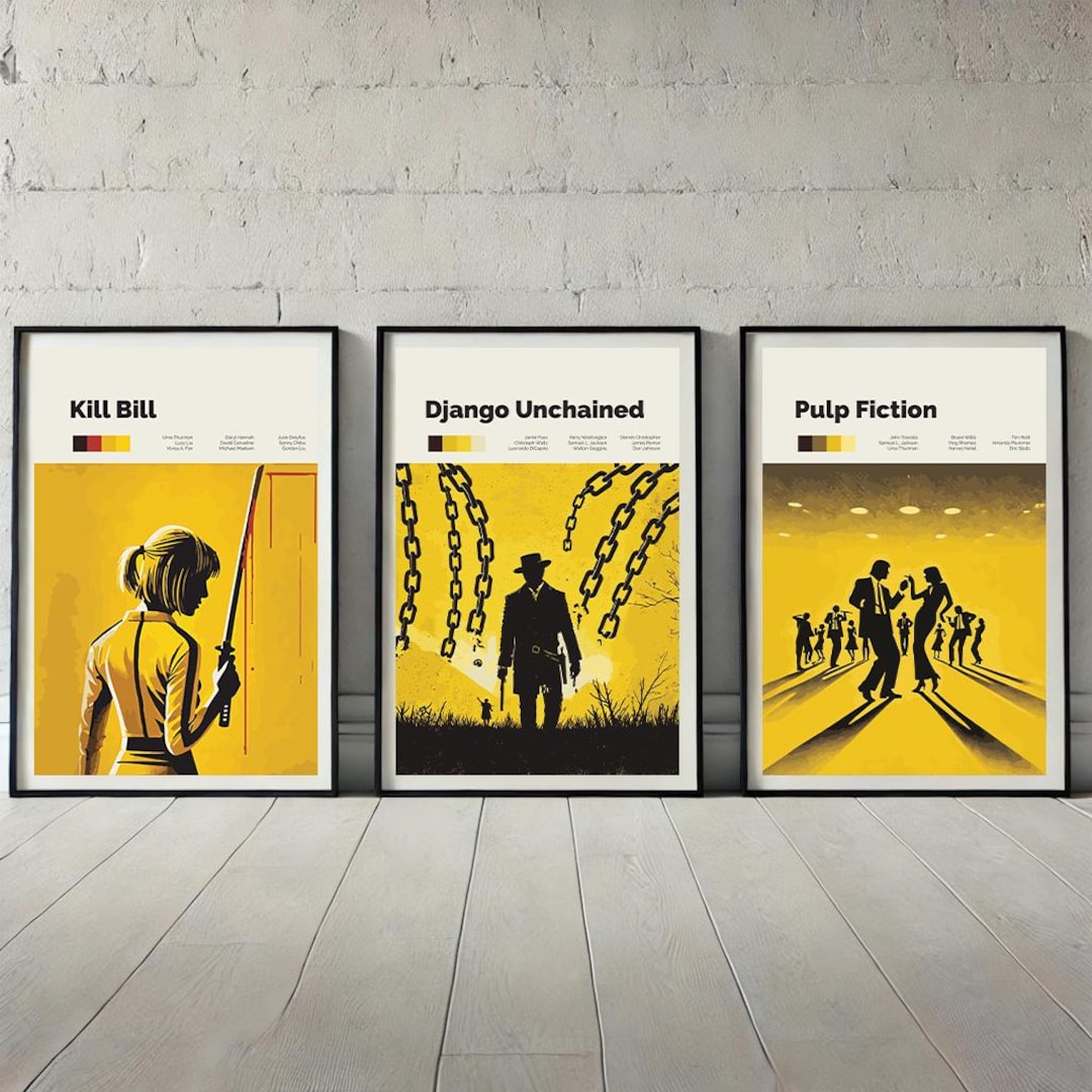 Quentin Tarantino Movie Poster Bundle - Kill Bill, Django Unchained ...