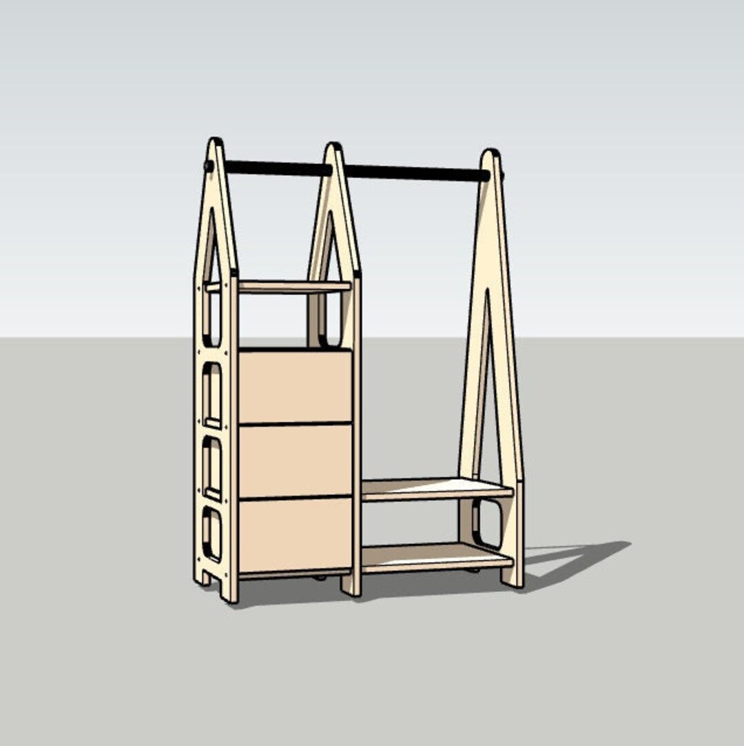 Kids Wardrobe Montessori Clothing Rack Toddler Wardrobe Clothing Rack ...