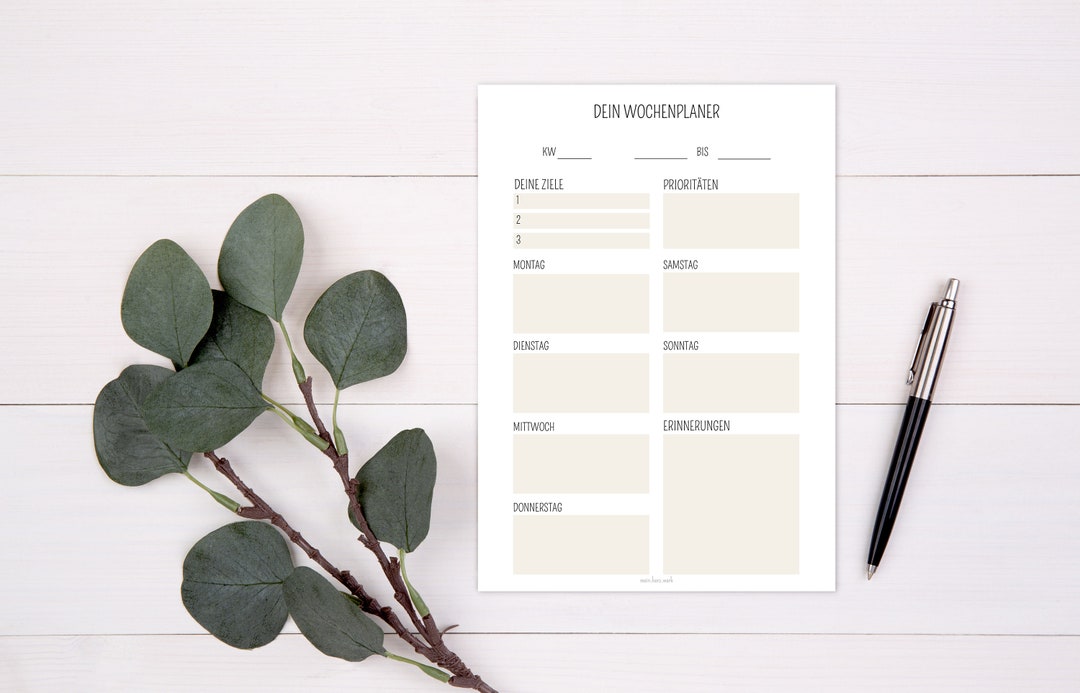Weekly Planner Daily Planner DIN A5 A4 To-do Lister Checklist Home ...