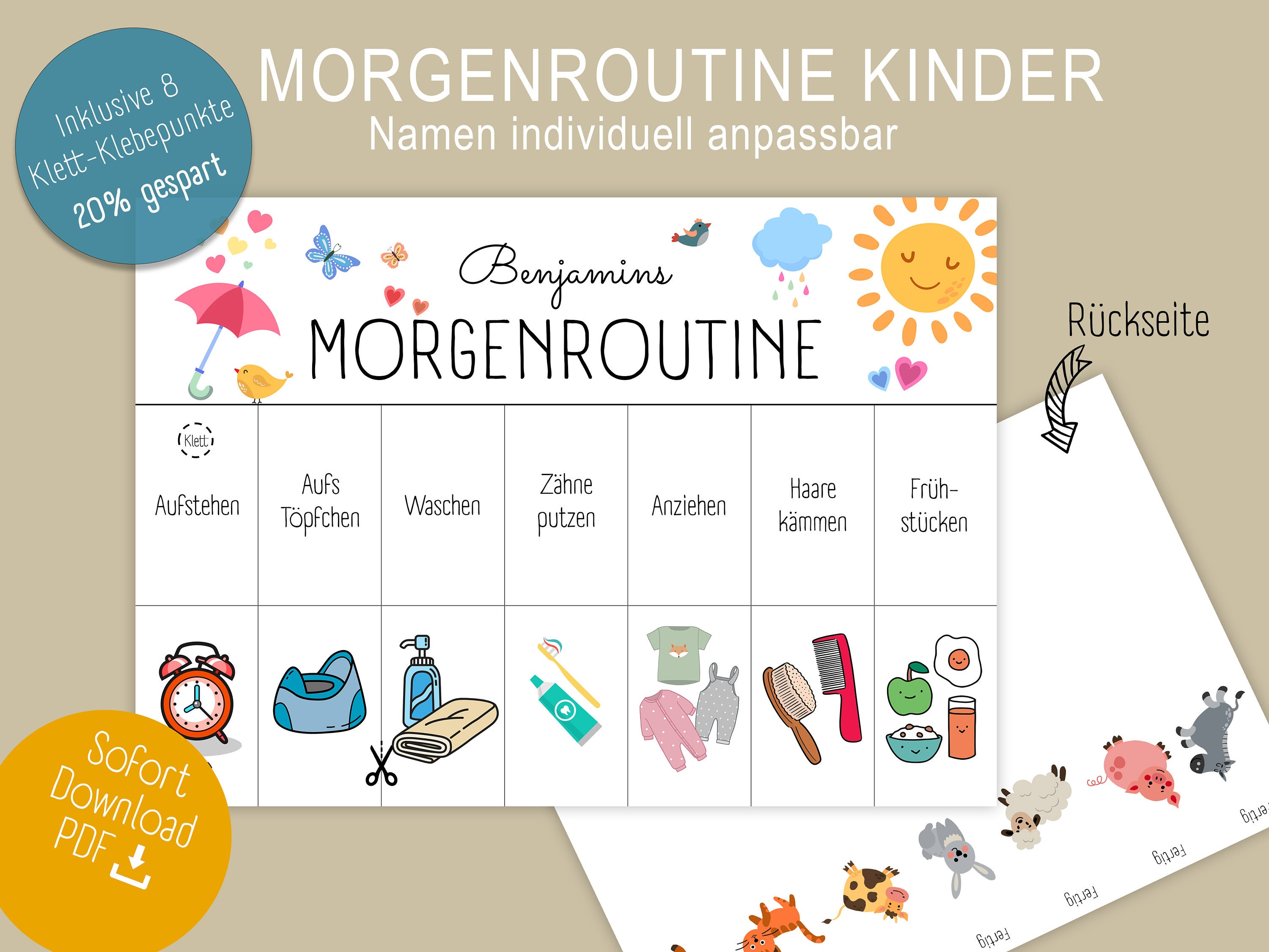 Routineplan für Kinder Wochenplaner Morgenroutine individuell ...