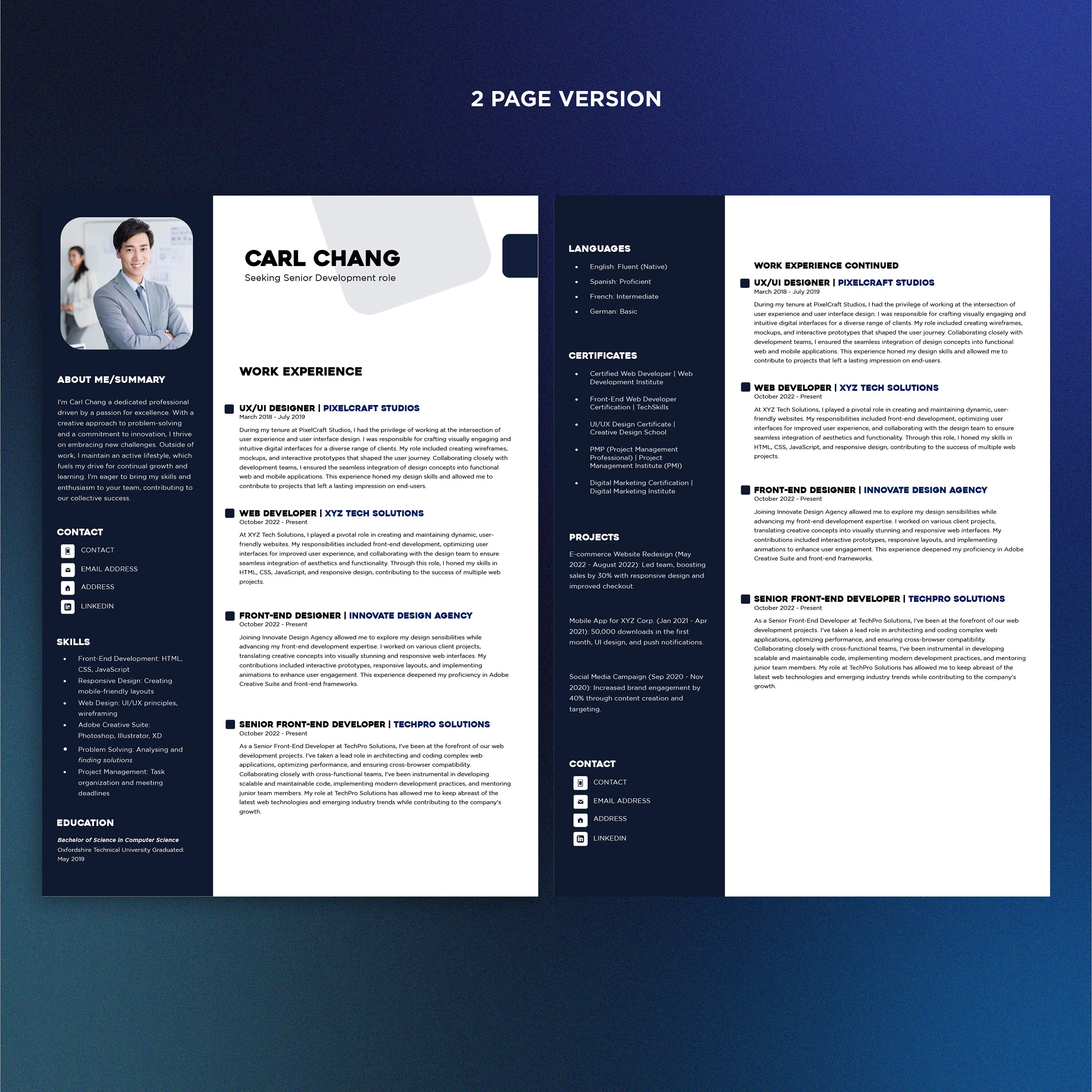 Premium Modern Resume Template for MS Word | 1-3 Page CV + Cover ...