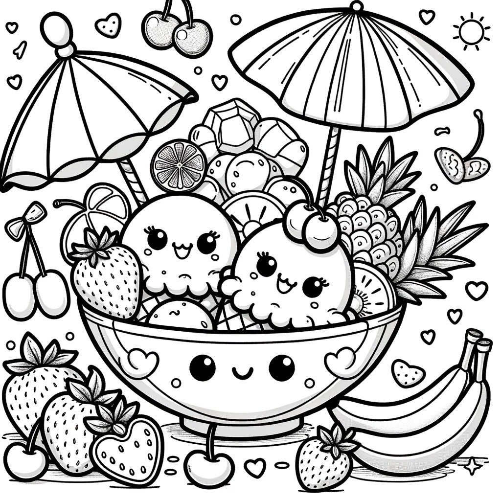50 Funny Food and Snacks Coloring Pages for Kids Bold and Playful ...