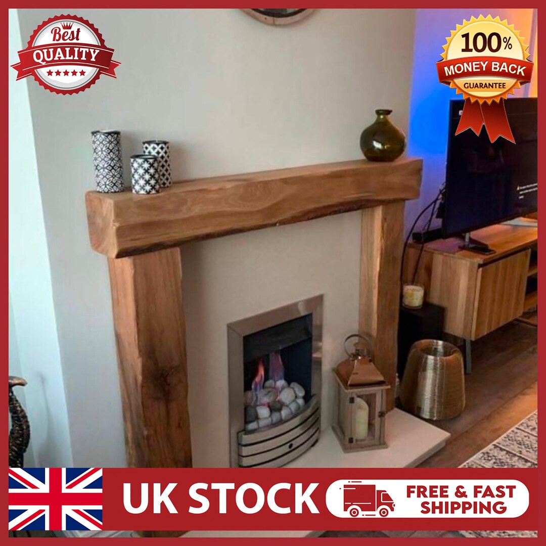 Solid Oak Fireplace Mantel Mantelpiece Surround Rustic Oak Beam ...