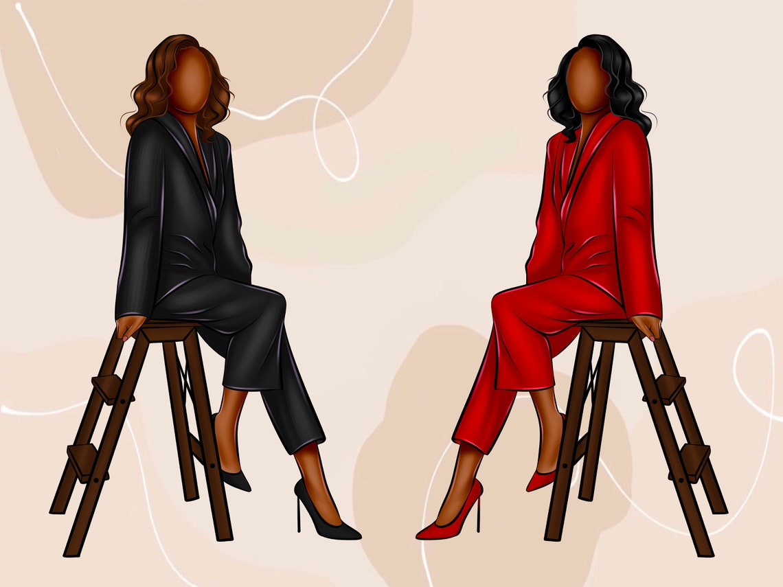 Faceless Clipart Boss Girl Clipart Fashion Illustration - Etsy