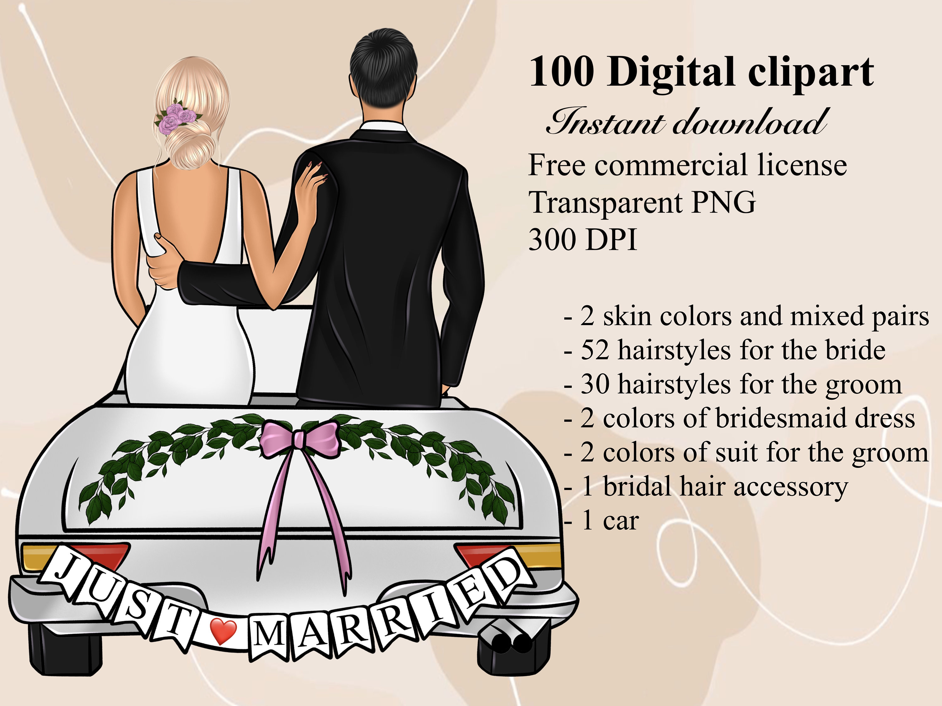Wedding Clipart, Bride and Groom Clipart, Family Clipart, Couple ...