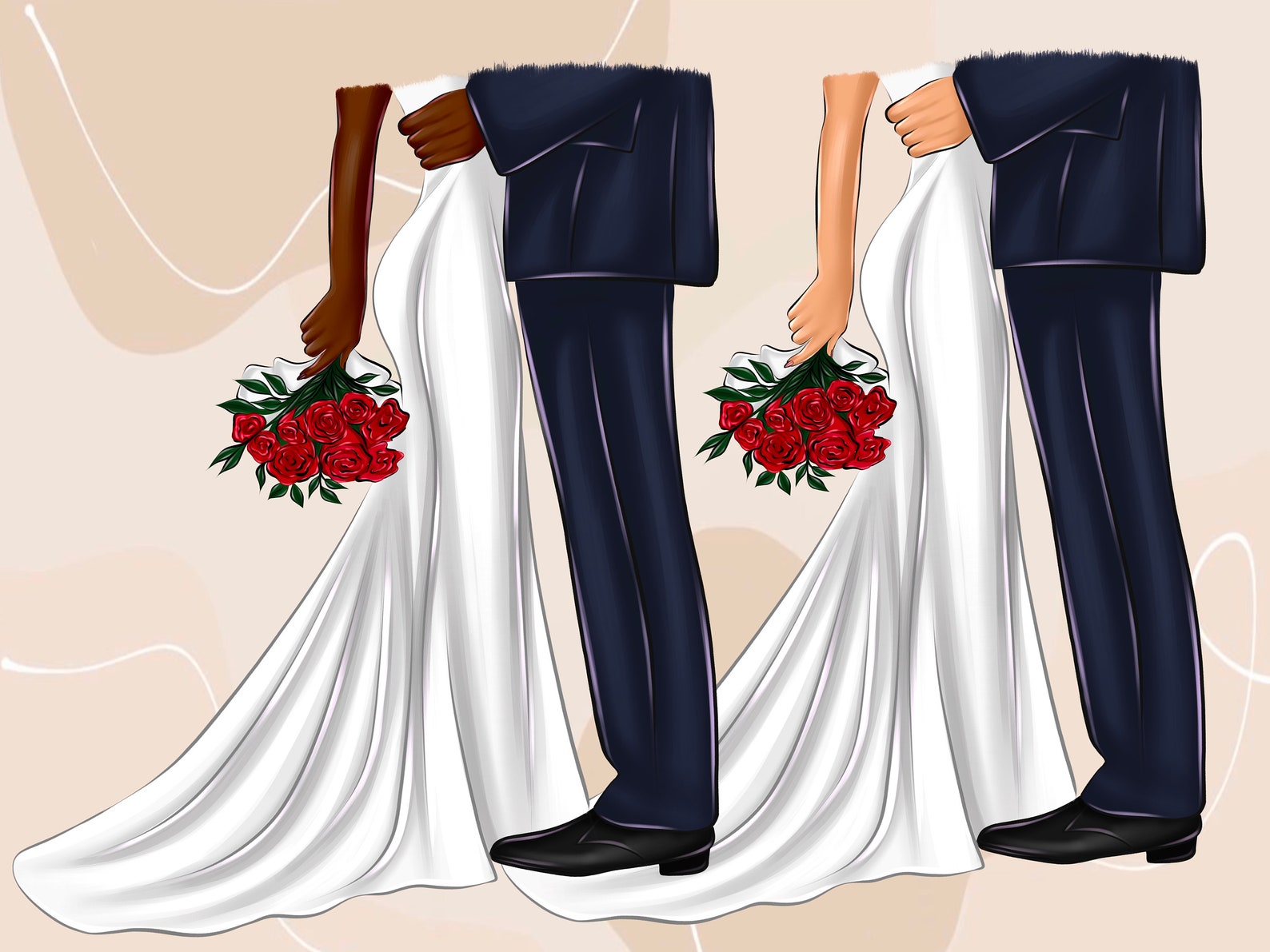 Bride and Groom Clipart, Wedding Dress Clipart, Wedding Clipart ...