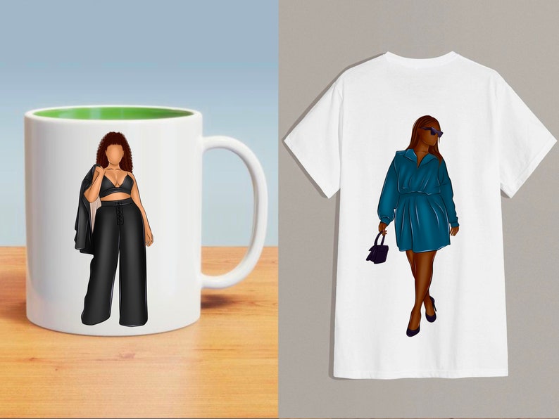 Faceless Clipart, Boss Girl Clipart, Fashion Illustration, African ...