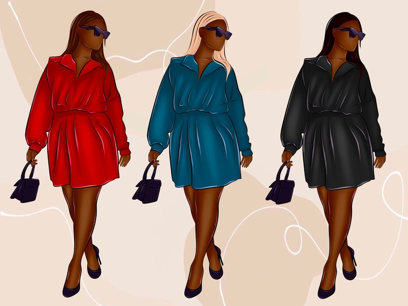 Faceless Clipart, Boss Girl Clipart, Fashion Illustration, African ...