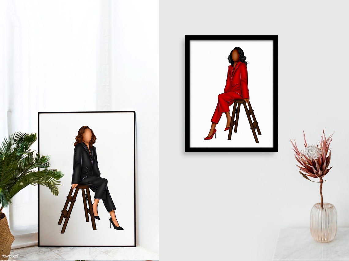 Faceless Clipart Boss Girl Clipart Fashion Illustration - Etsy